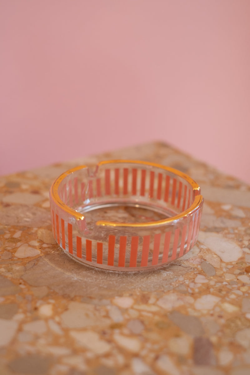 Vintage Pink Striped Glass Ashtray – The Apartment TO