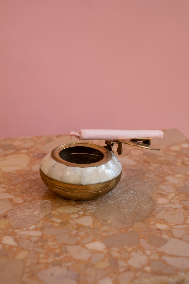 Vintage Brass and Mother of Pearl Personal Ashtray – The Apartment TO