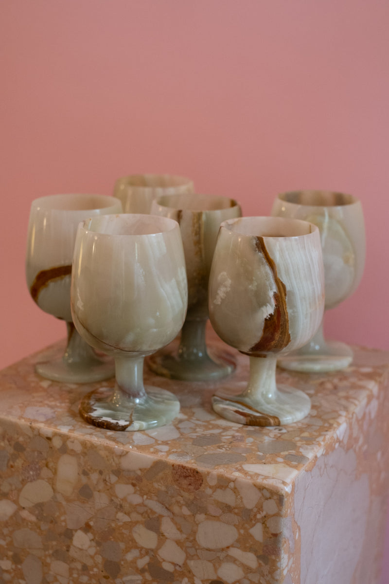 Vintage 60’s Alabaster Wine Glasses/Goblets – The Apartment TO
