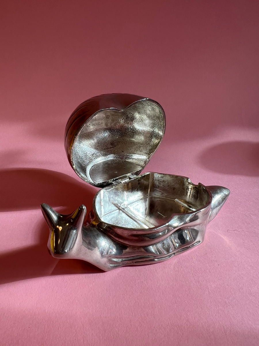 Vintage E.P. Zinc Alloy Silver Plated Snail Trinket Box – The Apartment TO
