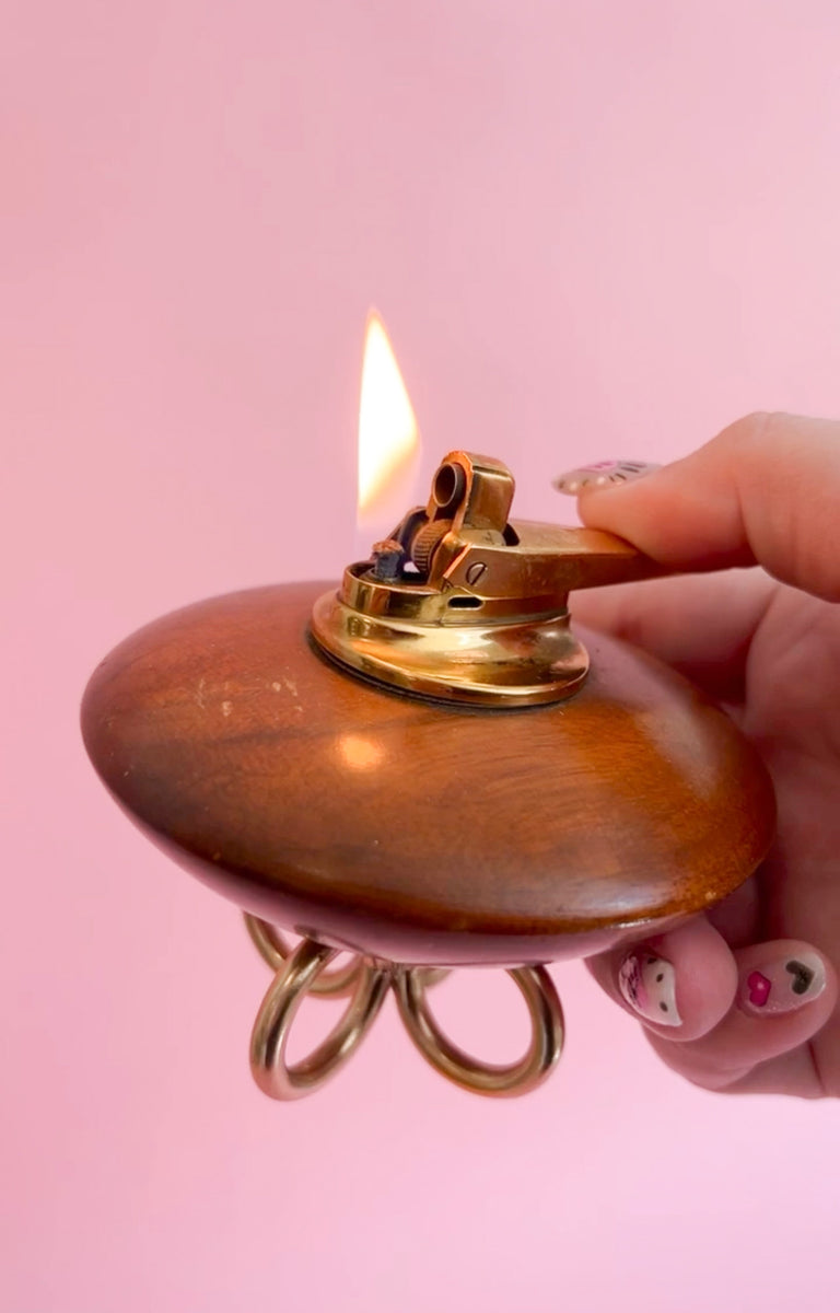 Vintage Brass and Wood Ronson UFO Lighter – The Apartment TO