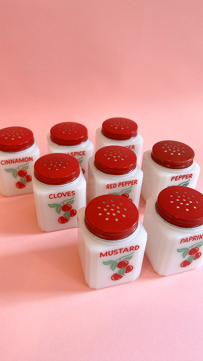 Rare Vintage 1950's Tipp City Milk Glass Cherry Shaker Set – The ...